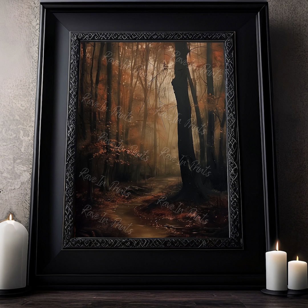 Spooky Forest Print, Autumn Forest, Fall Home Decor, Southern Gothic ...