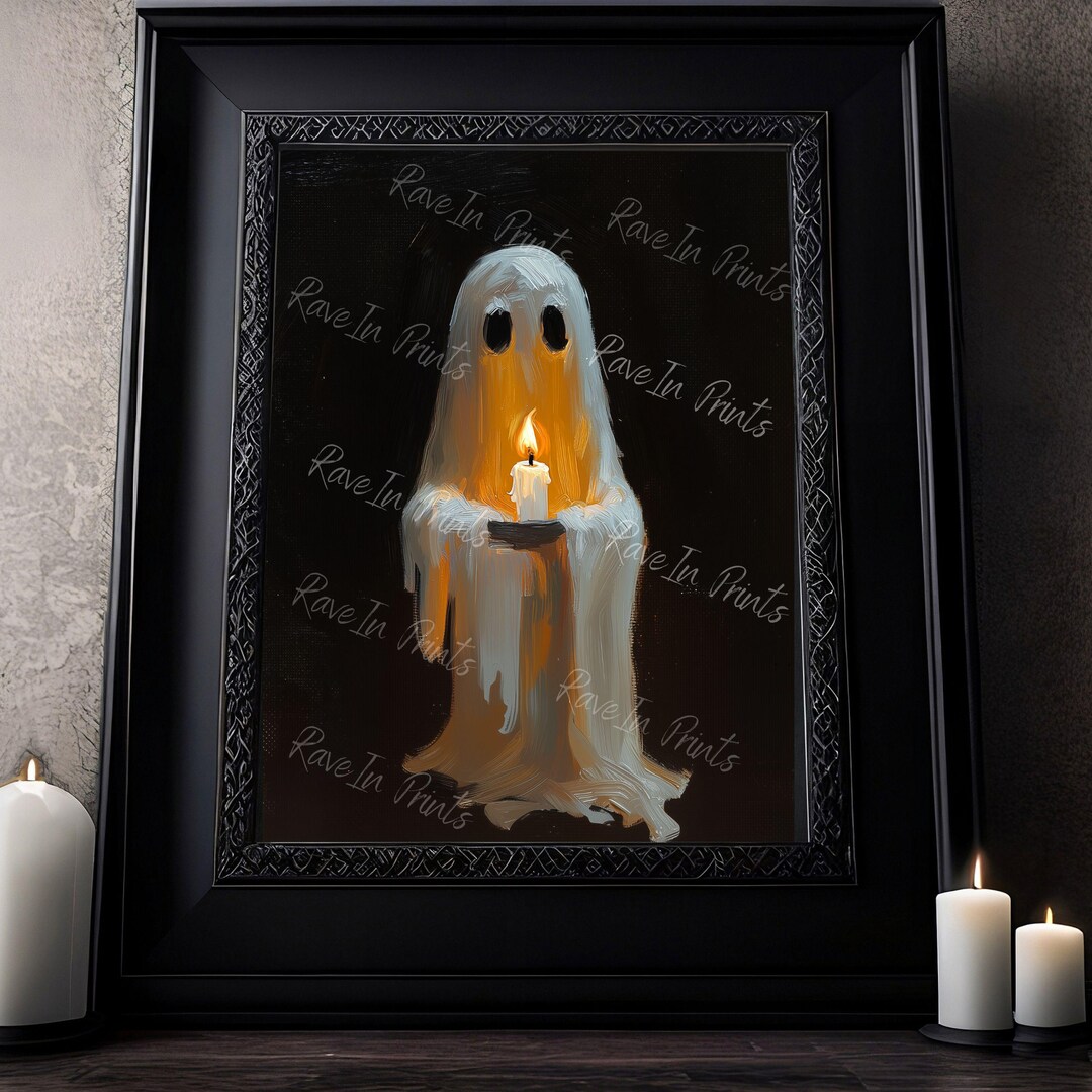 Ghost Holding A Candle, Vintage Poster, Art Poster Print, Dark Academia ...