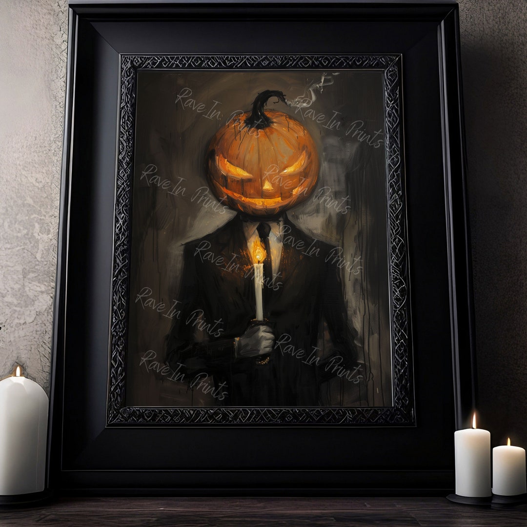 Jack Holding A Candle, Jack O Lantern Print, Halloween Print, Vintage ...