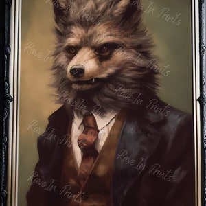 Werewolf Portrait, Renaissance Portrait, Art Poster Print, Dark ...