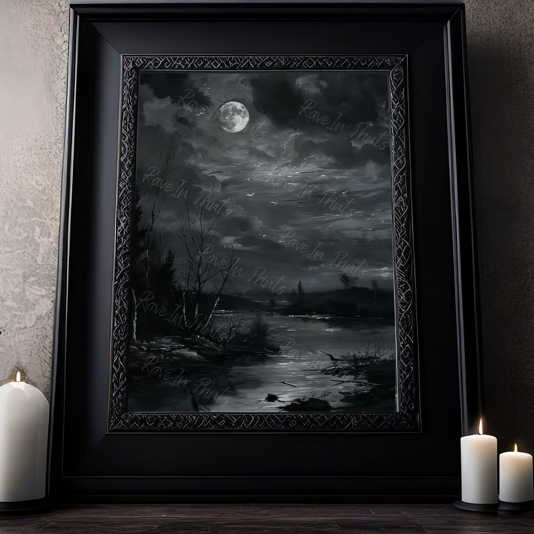 Moonlit Creek, Gothic Art Prints, Southern Gothic, Art Poster Print ...