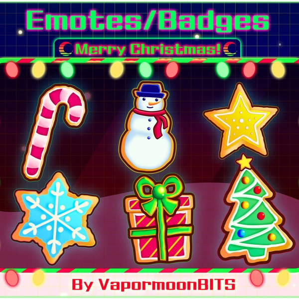 Christmas Cookie Badges and Emotes for Twitch, Discord, and Streaming ...