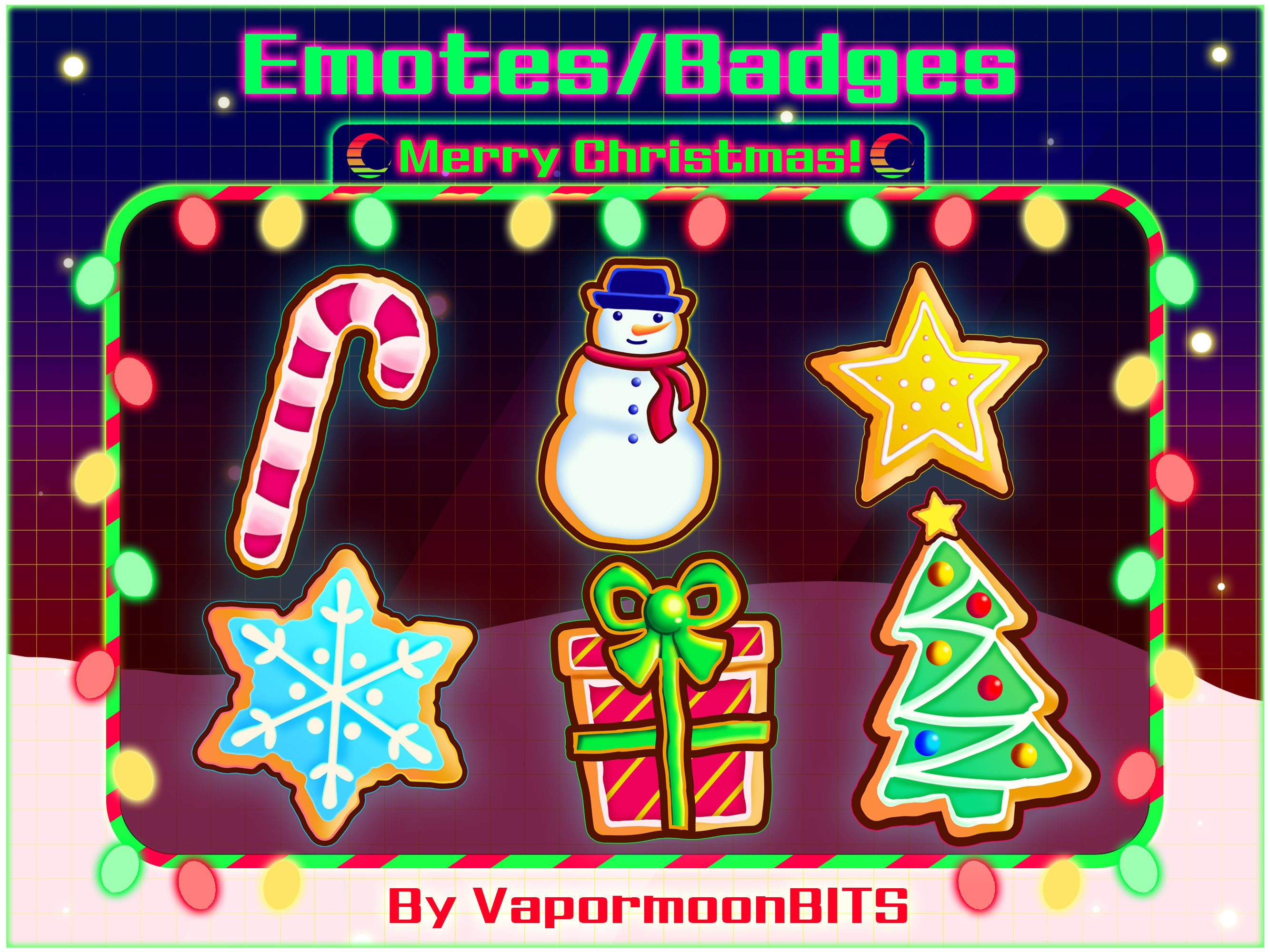 Christmas Cookie Badges and Emotes for Twitch, Discord, and Streaming ...