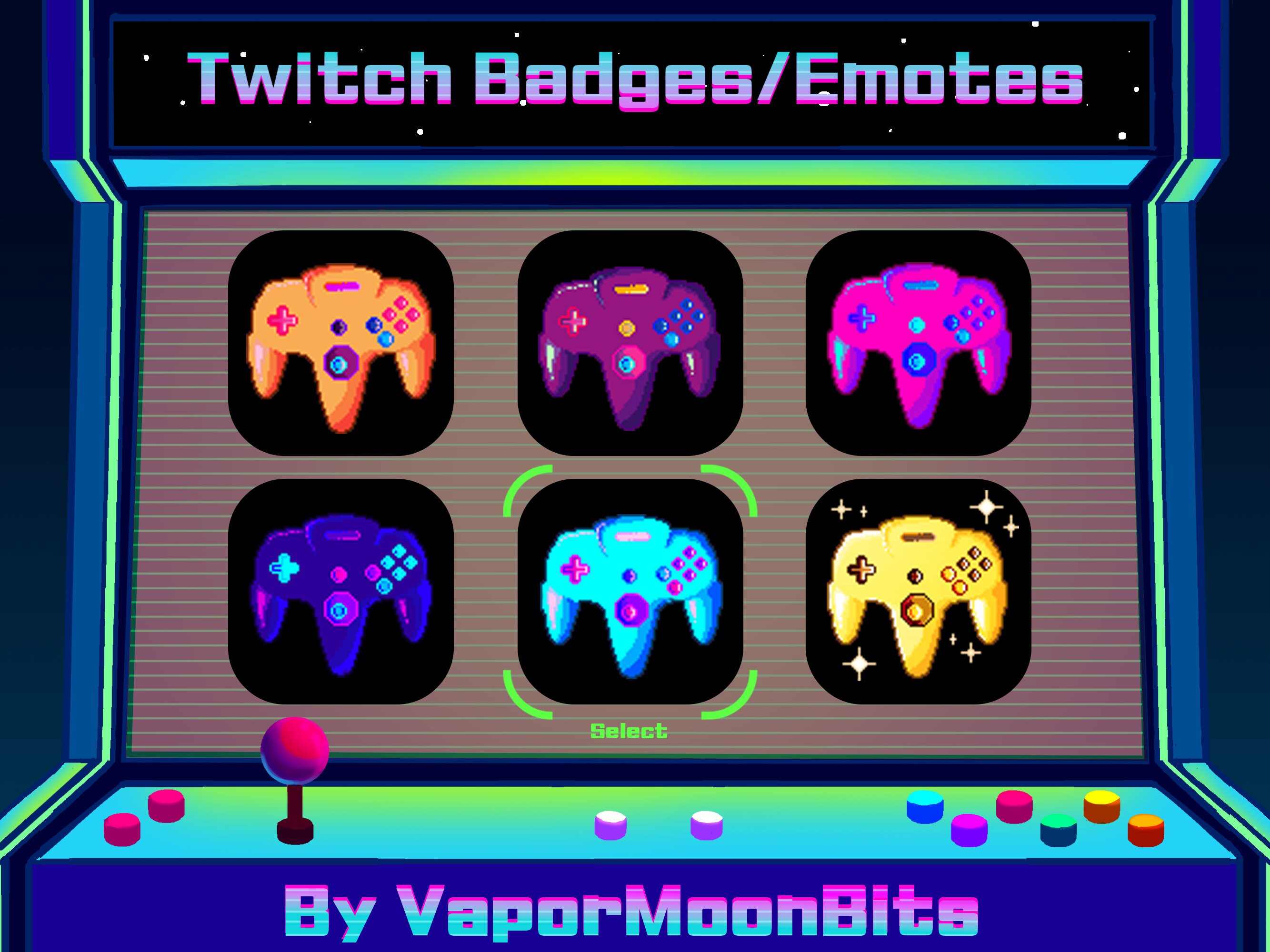 Pixel Art Game Controller Emote and Sub Badges for Twitch, Discord, and ...