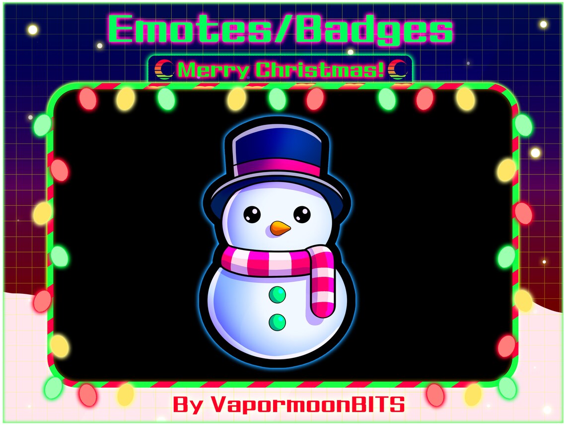 Cute Snowman Badges and Emotes for Twitch, Discord, and Streaming ...