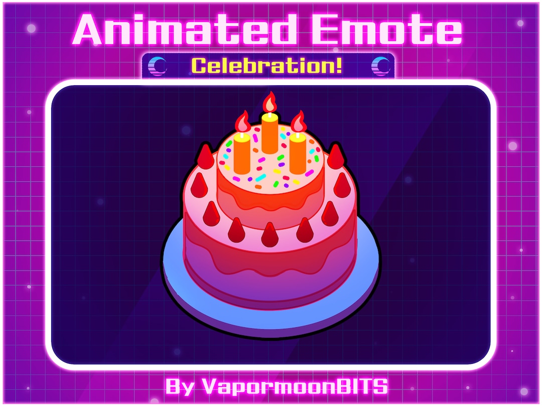 Animated Cake Emote for Twitch and Discord • Pink | Sub Emote | Happy ...