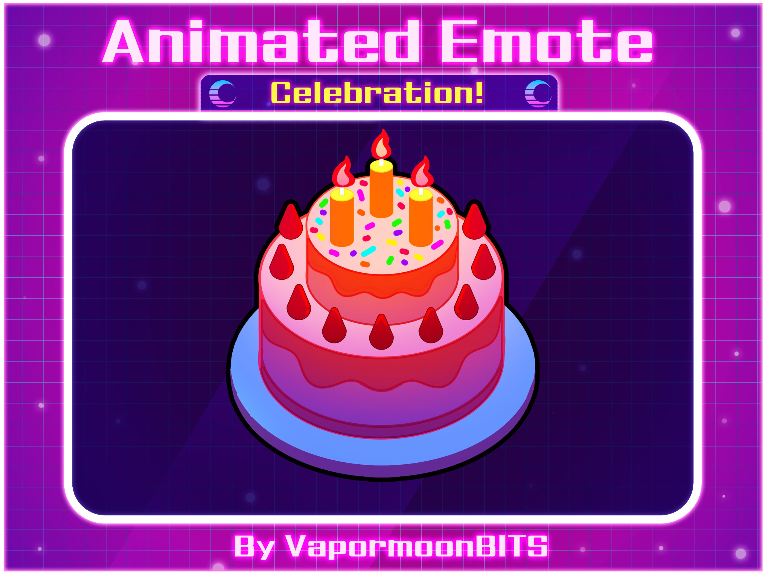Animated Cake Emote for Twitch and Discord • Pink | Sub Emote | Happy ...