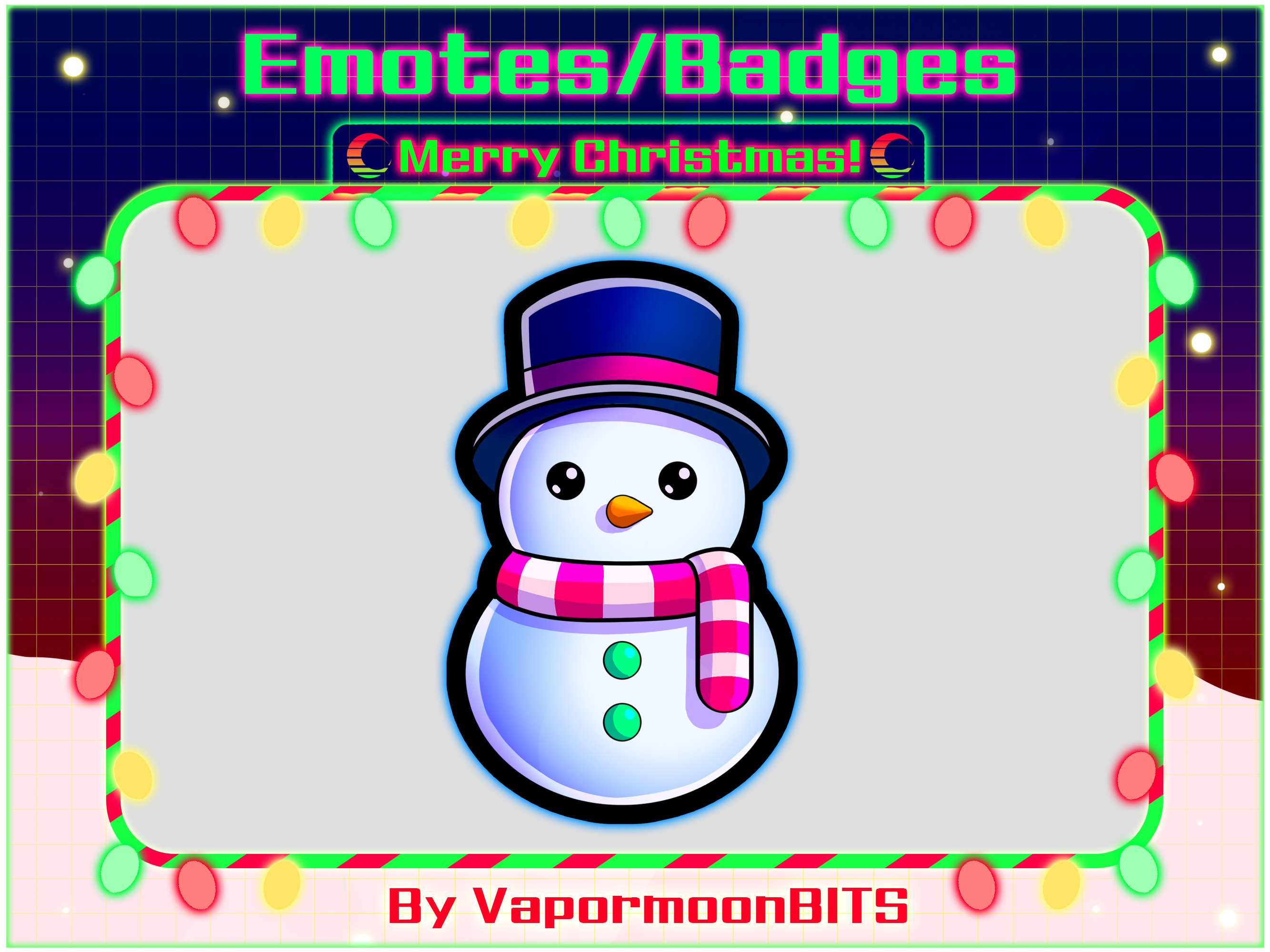 Cute Snowman Badges and Emotes for Twitch, Discord, and Streaming ...