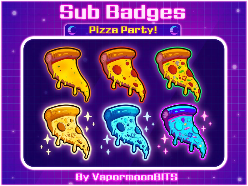 Delicious Pizza Sub Badges for Twitch, Discord, and Streaming - Etsy