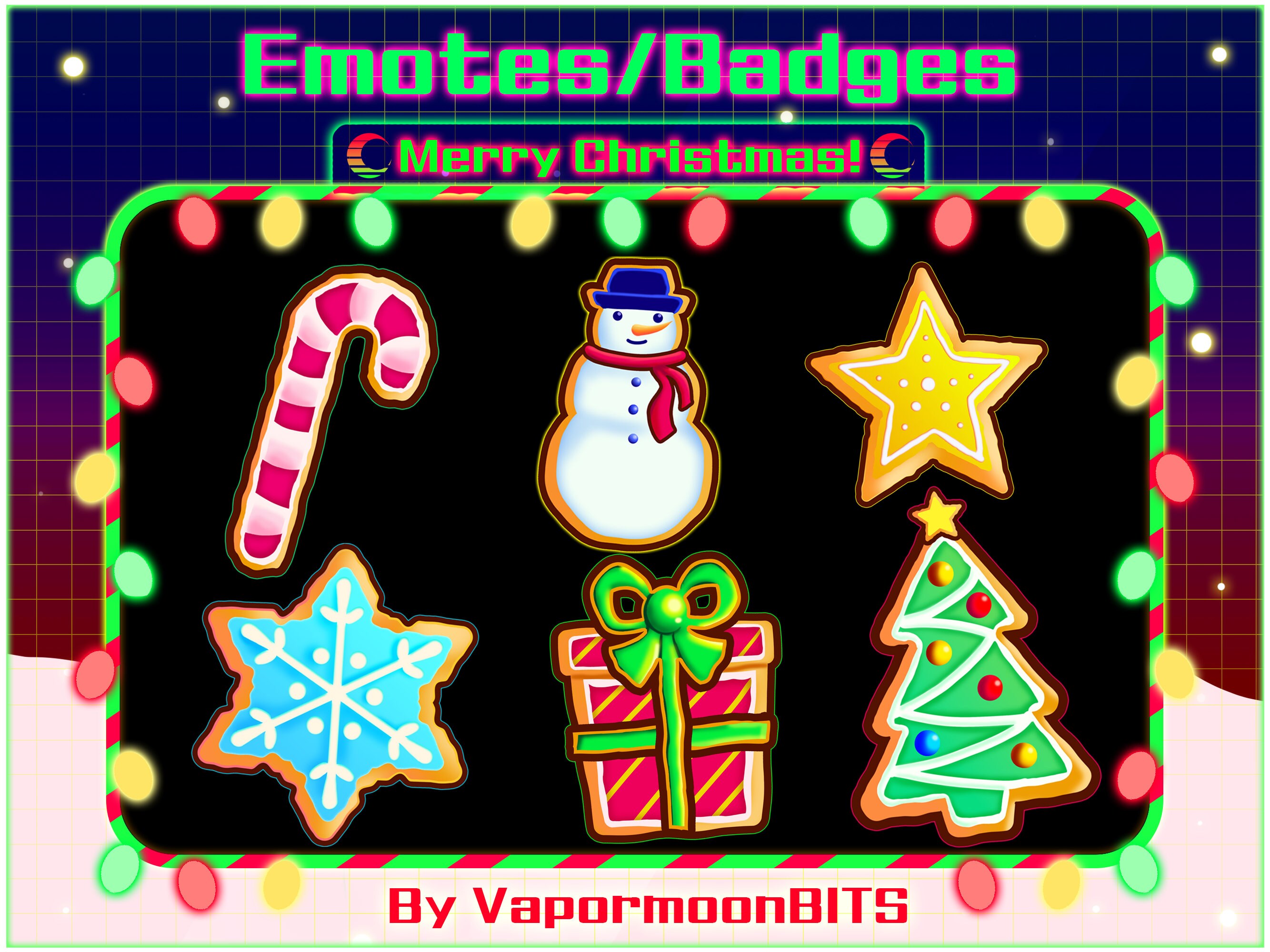 Christmas Cookie Badges and Emotes for Twitch, Discord, and Streaming ...