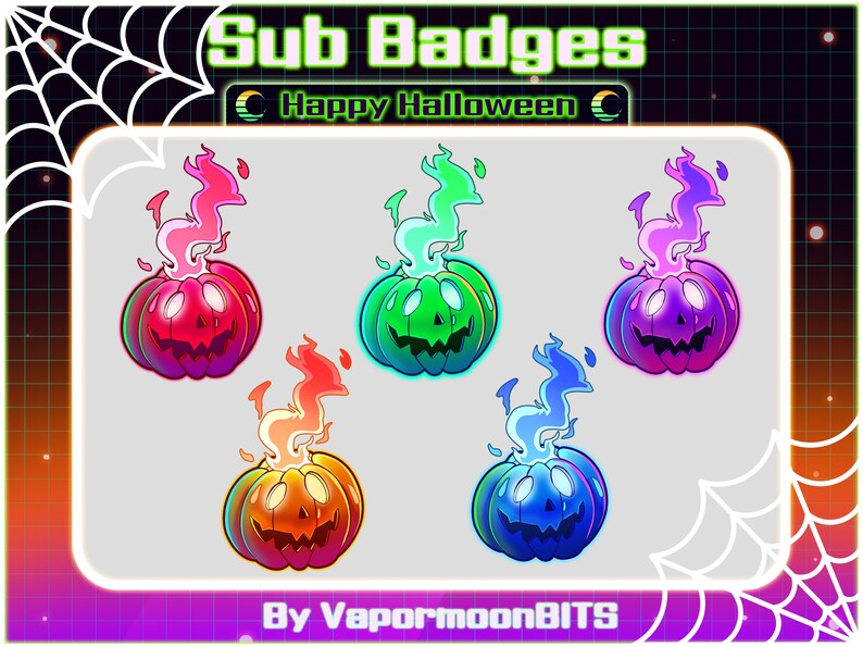 Halloween Funny Pumpkin Sub Badges for Twitch, Discord, and Streaming ...