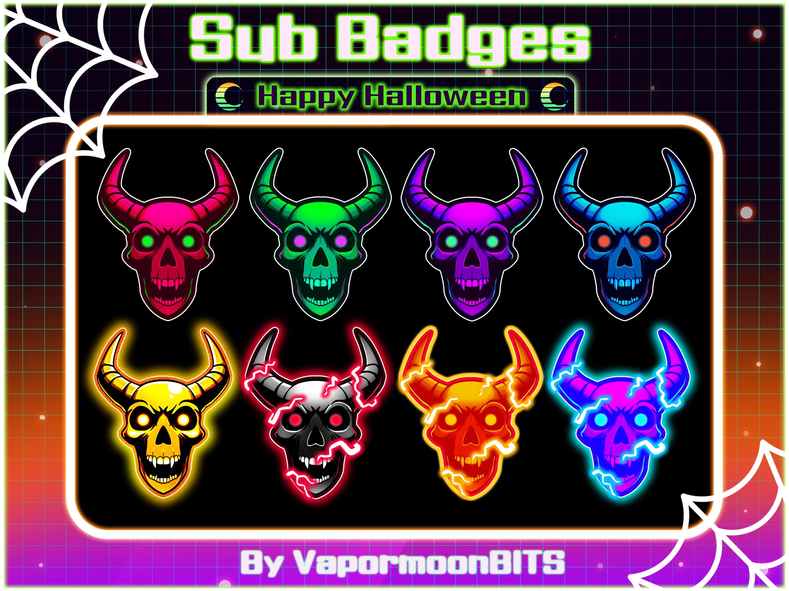 Halloween Demon Skull Badges for Twitch, Discord, and Streaming ...