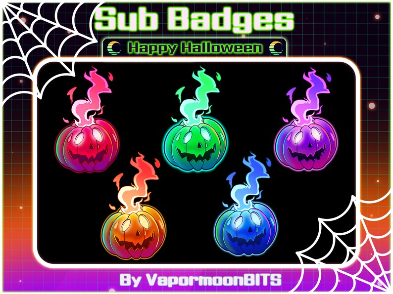 Halloween Funny Pumpkin Sub Badges for Twitch, Discord, and Streaming ...