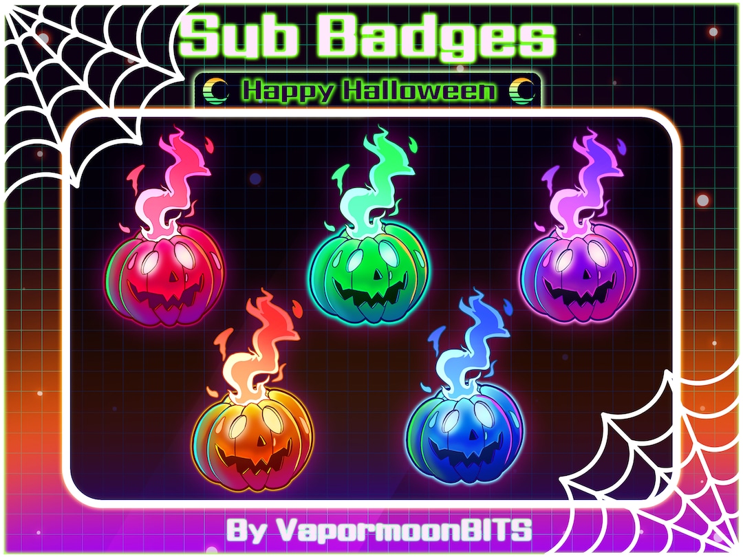 Halloween Funny Pumpkin Sub Badges for Twitch, Discord, and Streaming ...