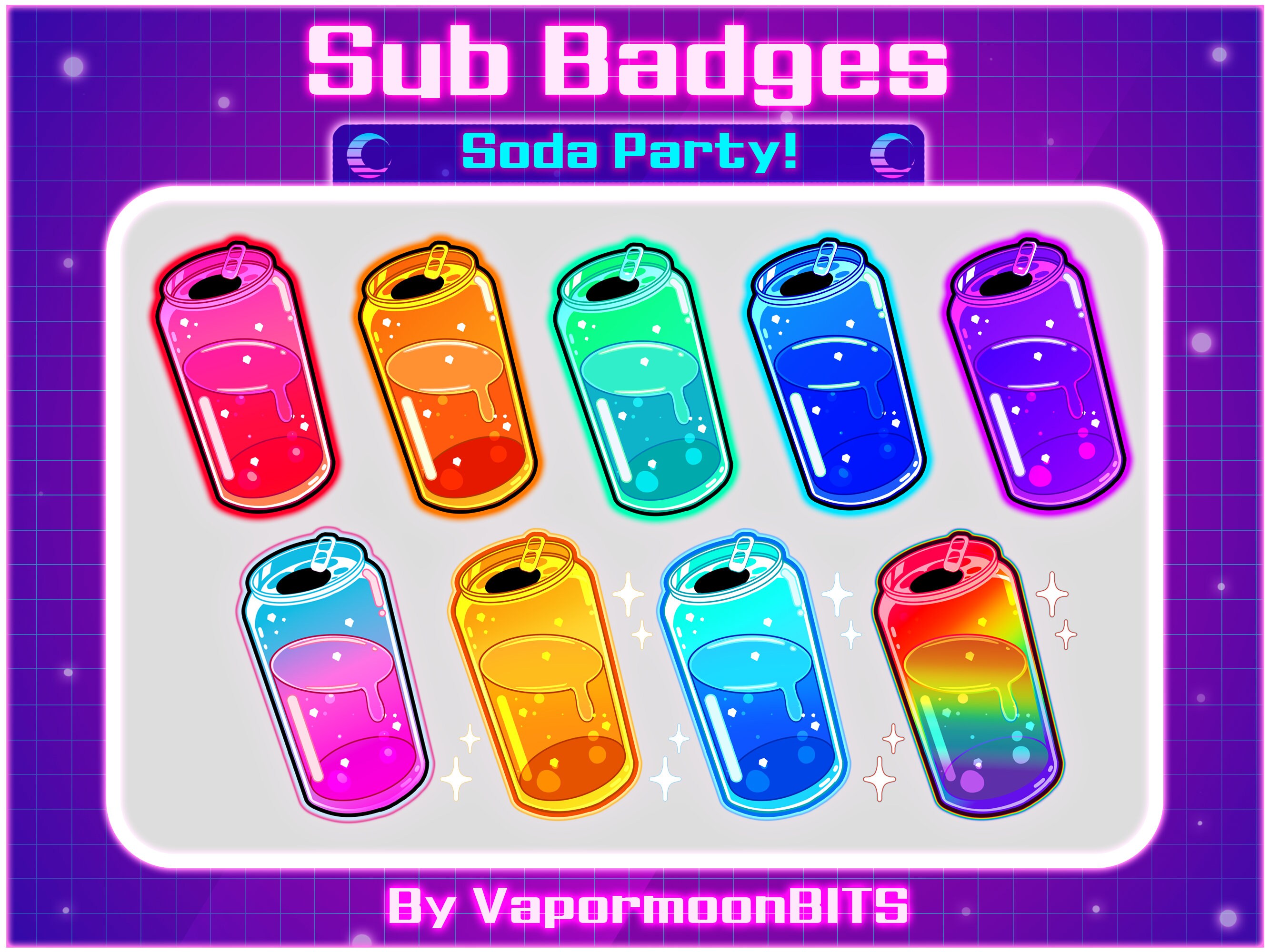 Cool Colorful Soda Badges for Discord, Twitch, and Streaming - Etsy
