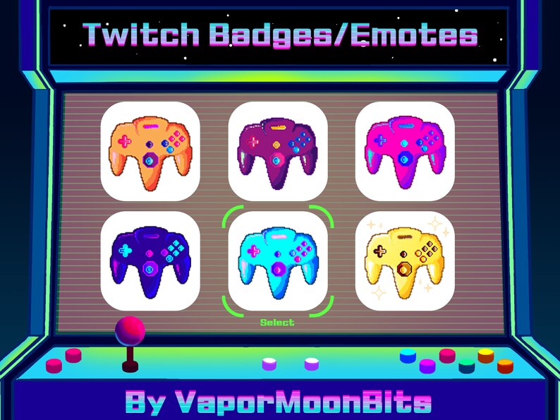 Pixel Art Game Controller Emote and Sub Badges for Twitch, Discord, and ...