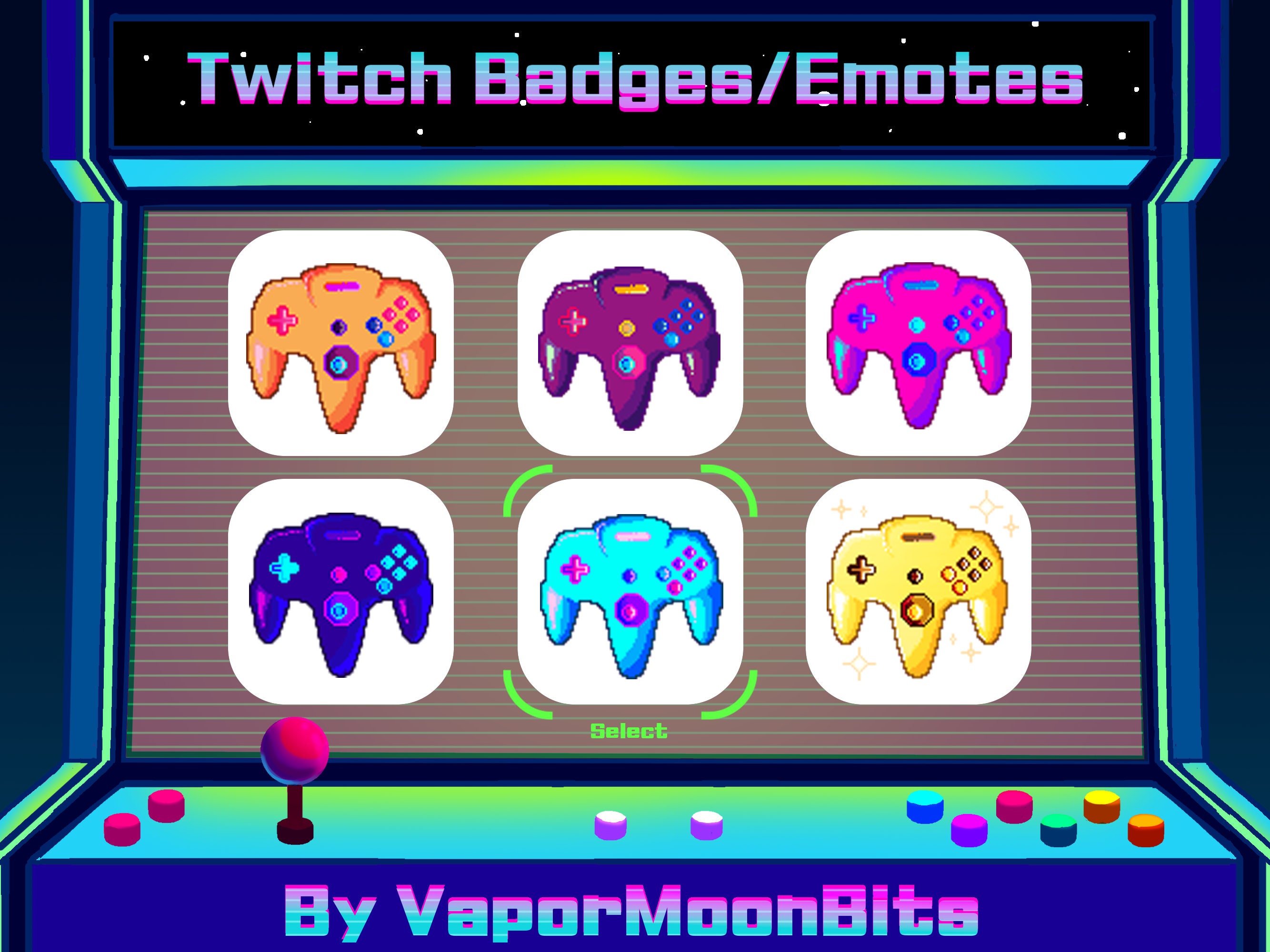 Pixel Art Game Controller Emote and Sub Badges for Twitch, Discord, and ...