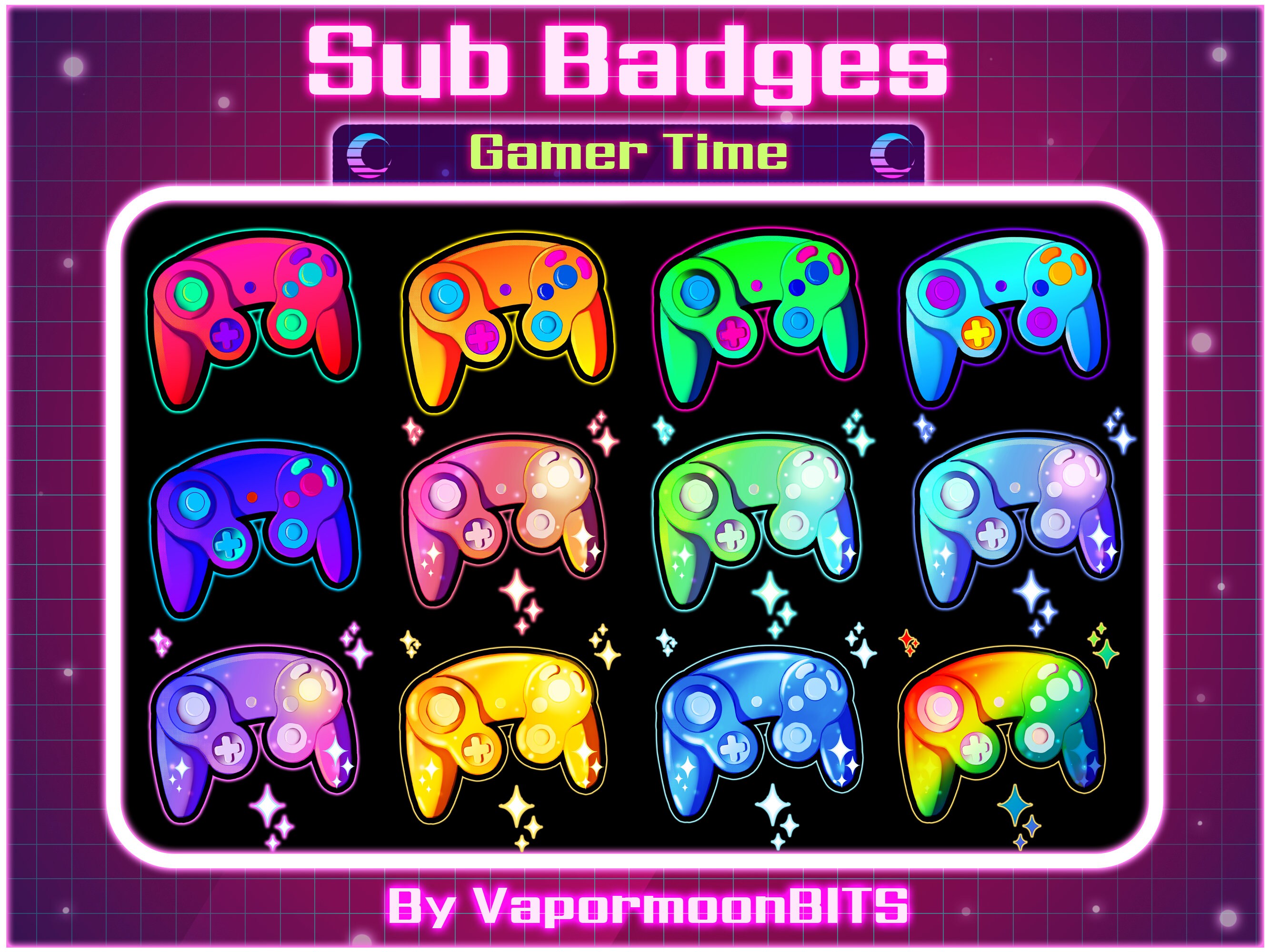 Classic Game Controller Badges for Twitch Discord and - Etsy