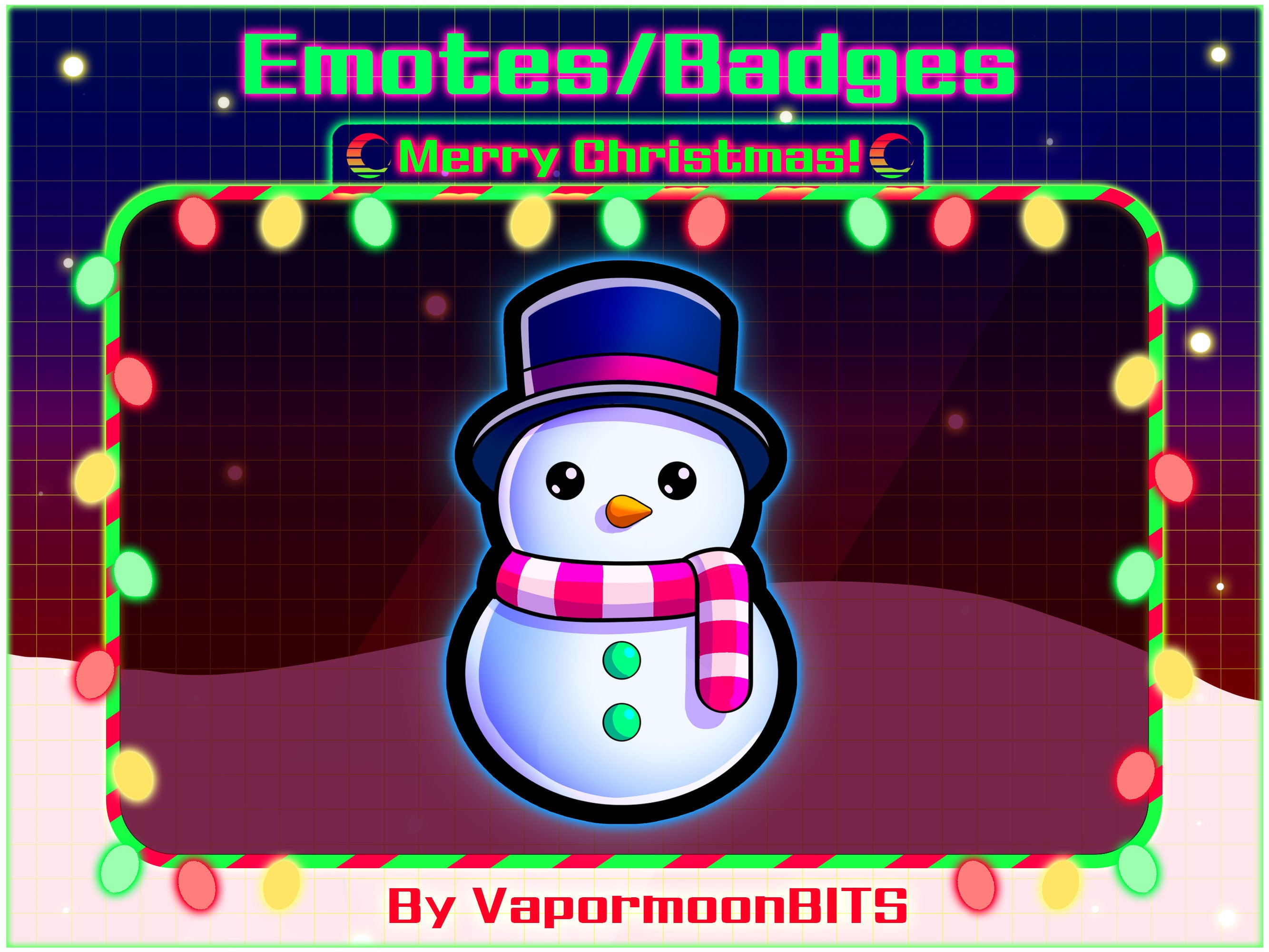 Cute Snowman Badges and Emotes for Twitch, Discord, and Streaming ...
