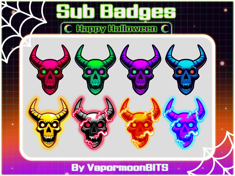 Halloween Demon Skull Badges for Twitch, Discord, and Streaming ...