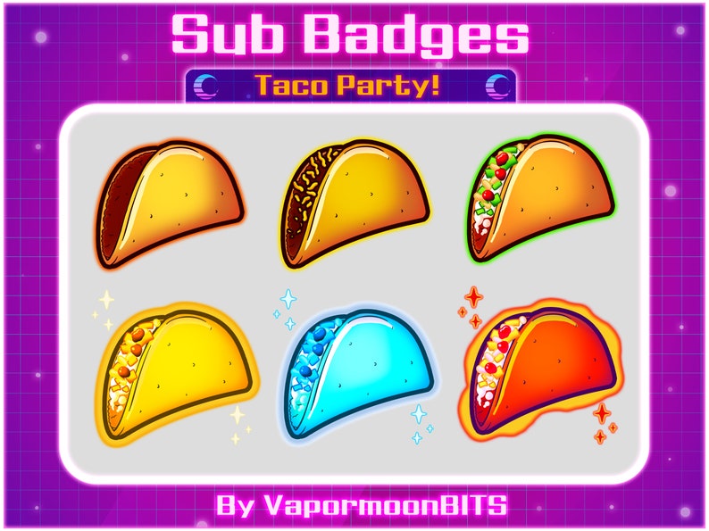 Delicious Taco Sub Badges for Twitch, Discord, and Streaming • Bit ...