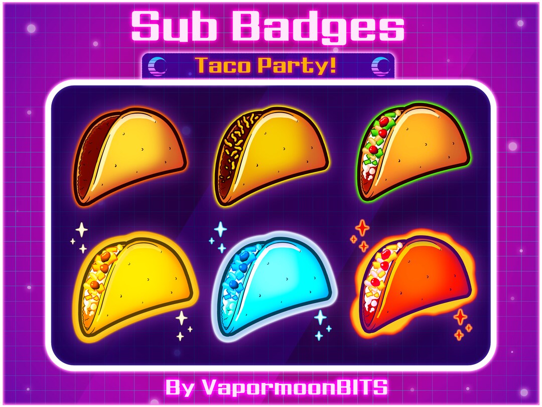 Delicious Taco Sub Badges for Twitch, Discord, and Streaming • Bit ...