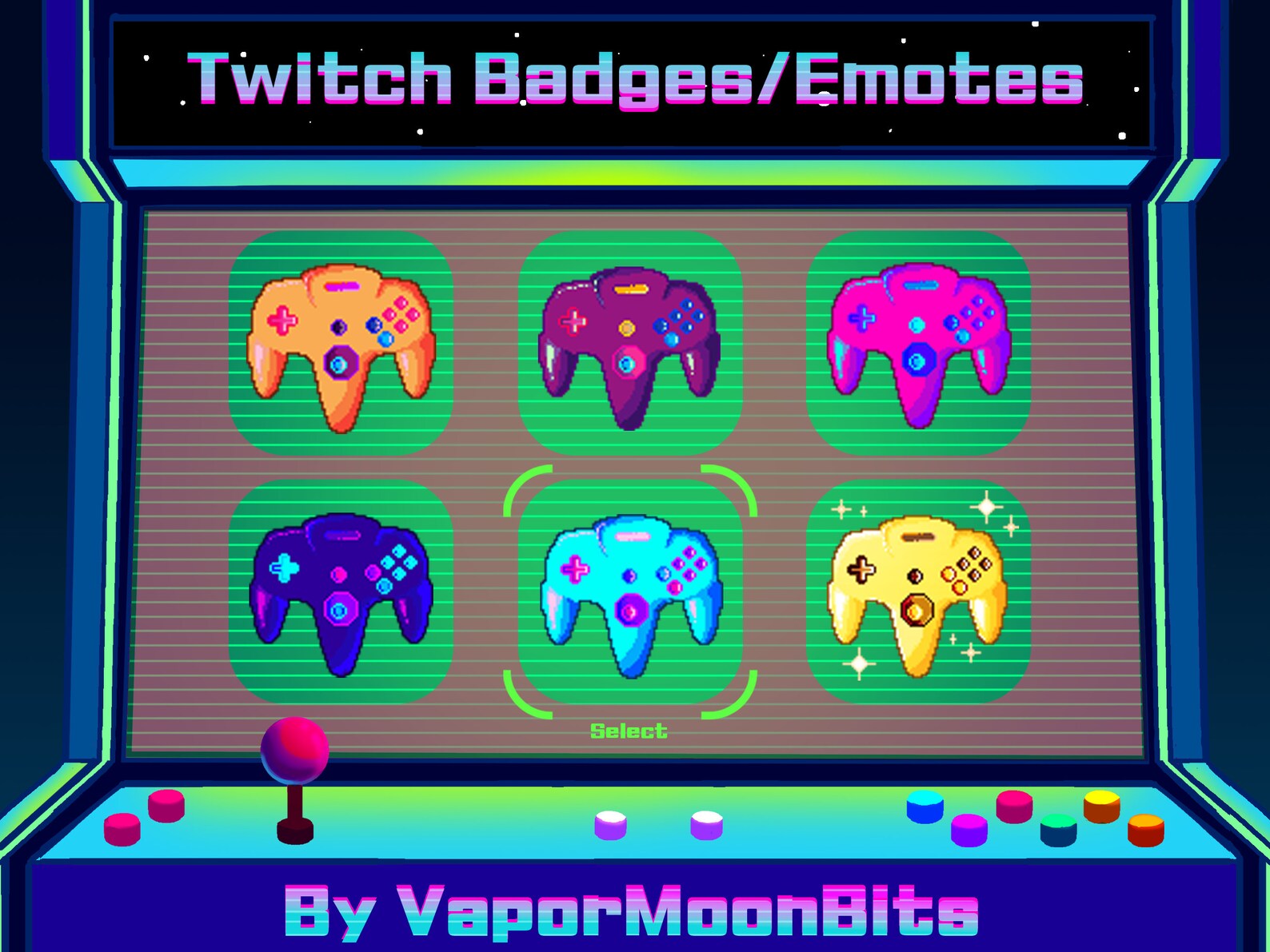 Pixel Art Game Controller Emote and Sub Badges for Twitch, Discord, and ...