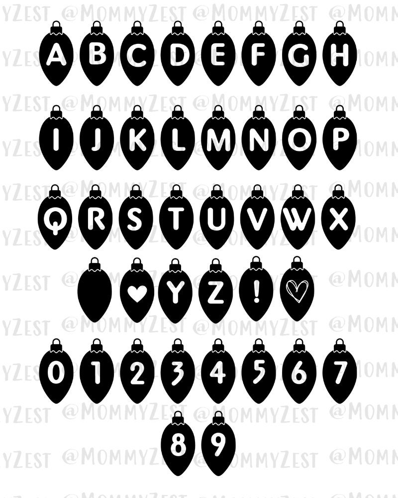 Christmas Lightbulb Font SVG | DIY Banner | Christmas Font Svg |xmas ...