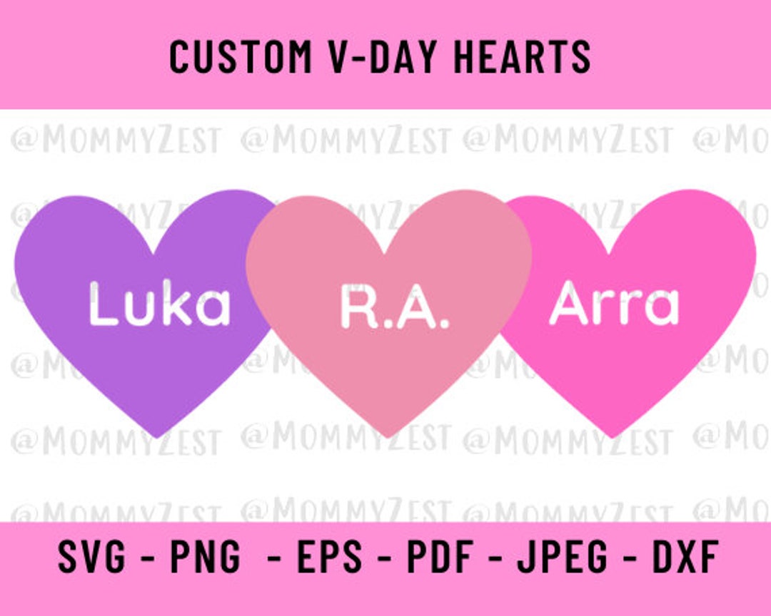 Custom Heart SVG| Custom Heart Personalization SVG | Valetines Day Gift ...