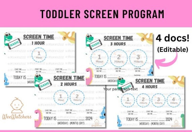 Weewatchers / Screen Time Tracker / Screen Time Program / Screen Time ...