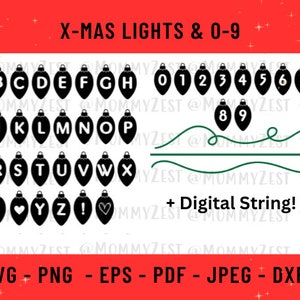 Christmas Lightbulb Font SVG | DIY Banner | Christmas Font Svg |xmas ...