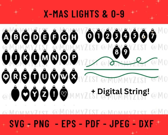 Christmas Lightbulb Font SVG DIY Banner Christmas Font Svg xmas Font ...