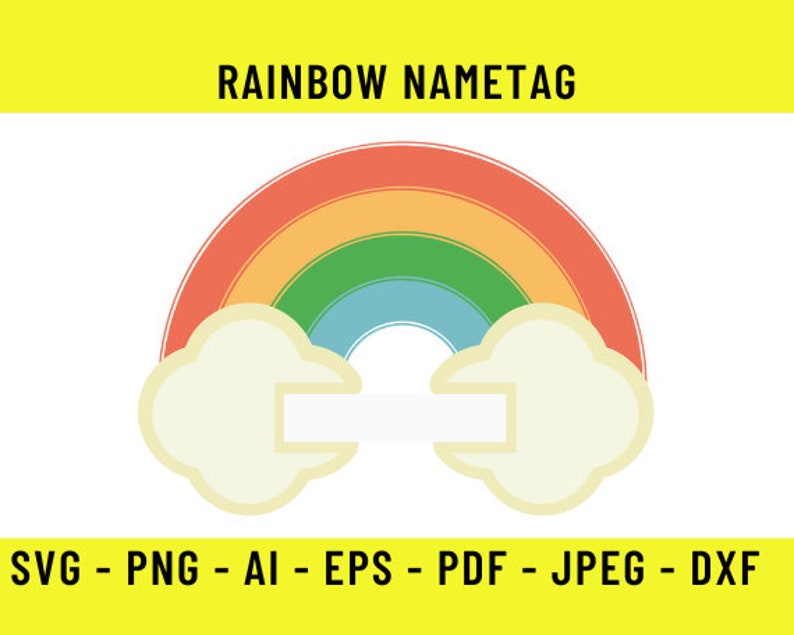 Rainbow Name Tag SVG | Kids Shirt Design | PNG |JPG | School Name Tag ...