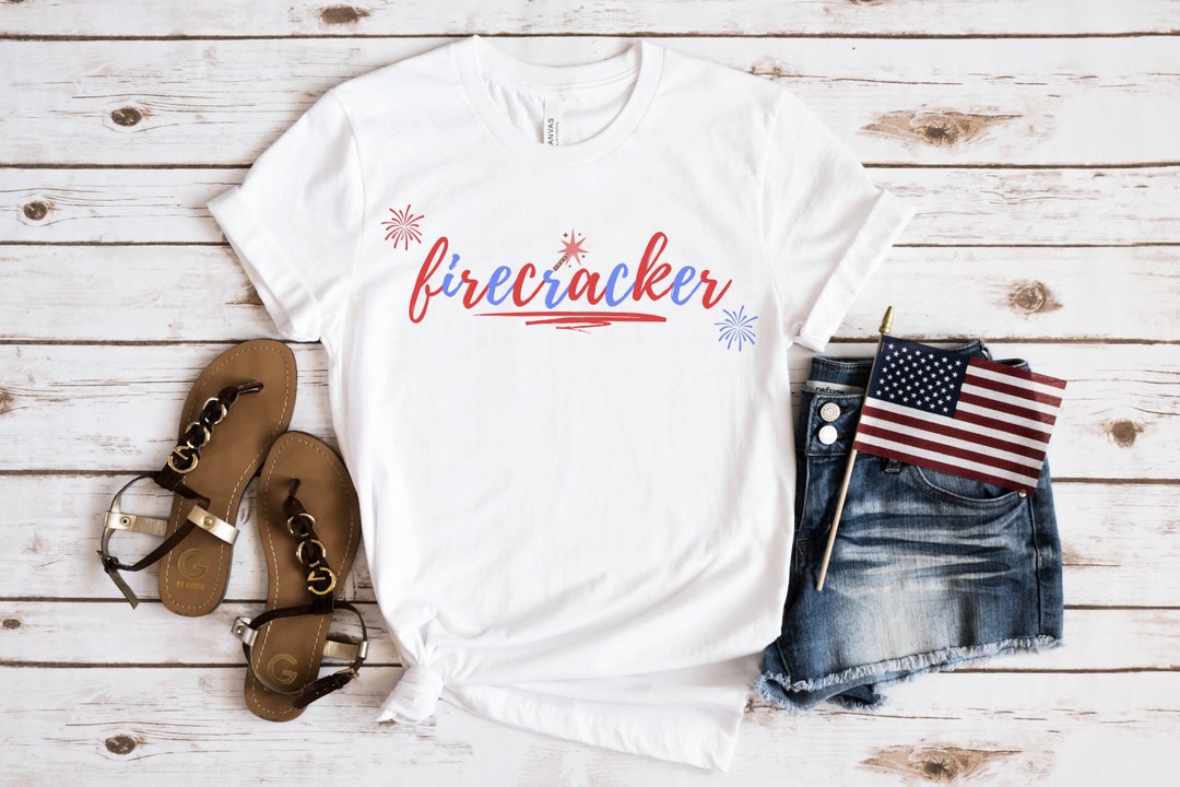 Firecracker 4th of July Shirt: Patriotic Women's Tee - Etsy