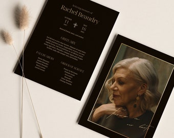 Minimalist Classic Funeral Program | Editable Template | Funeral ...