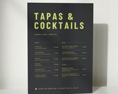 Bold Bar Menu Template Editable Menu Modern Drinks List - Etsy