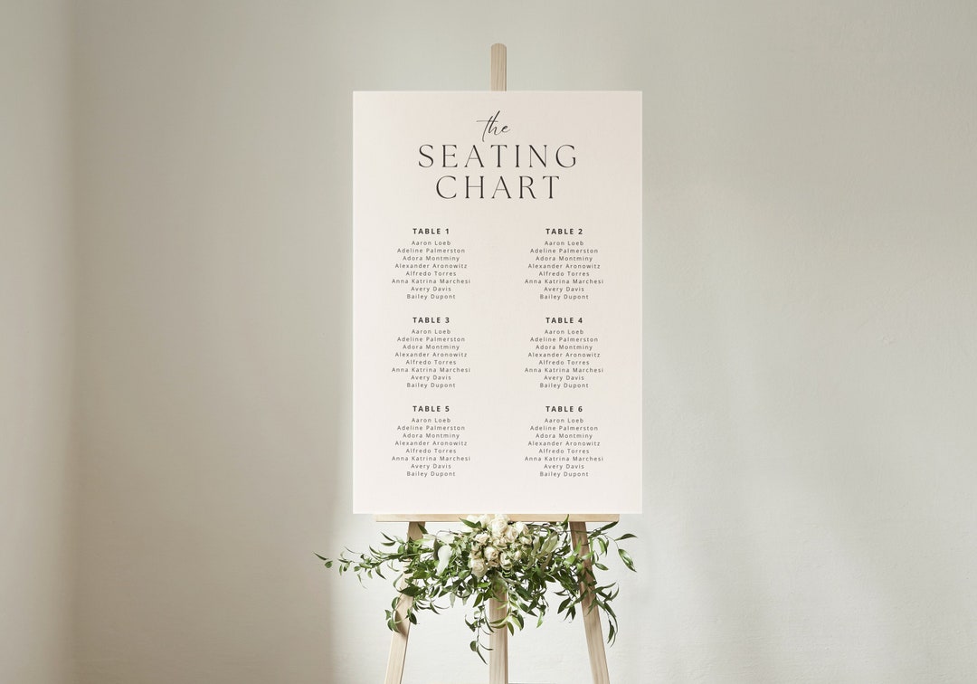Modern Seating Chart Template | Editable Template | Seating Plan ...