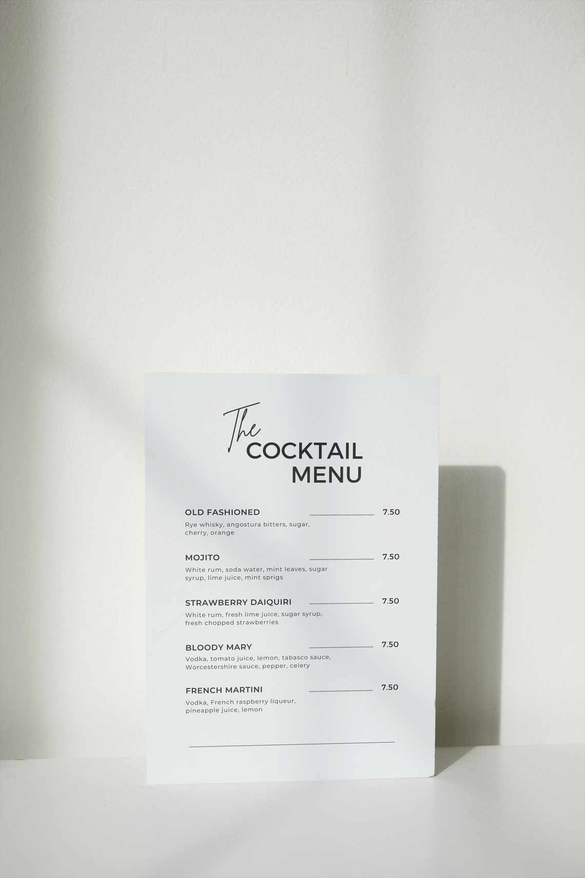 The Cocktail Menu Template Editable Menu Modern Drinks - Etsy Canada