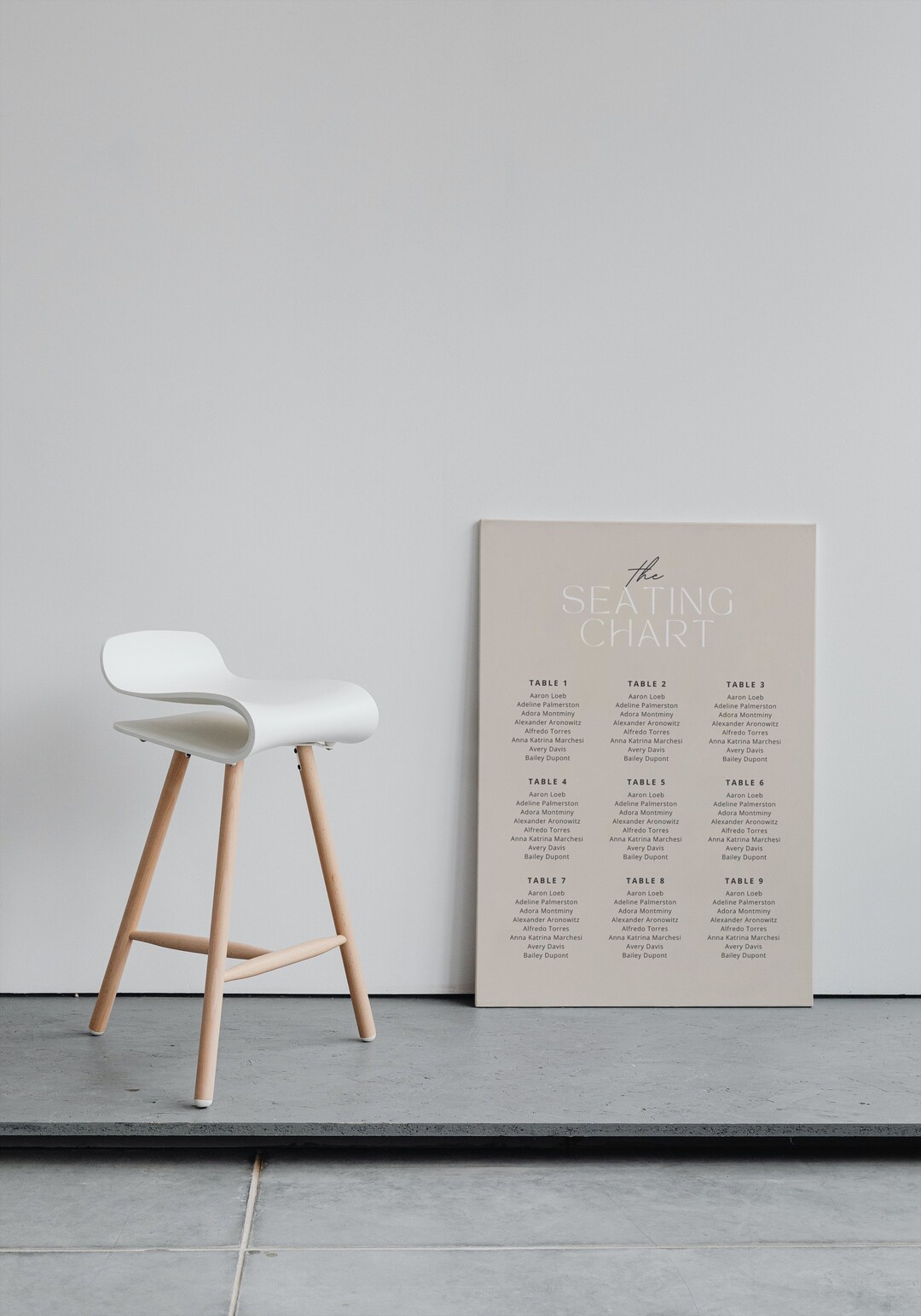 Elegant Neutral Seating Chart Template | Editable Template | Seating ...