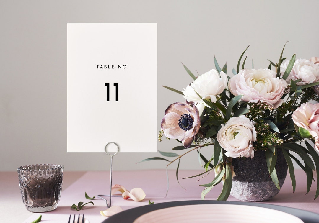 Minimal Wedding Table Card Template | Editable Template | Table Card ...