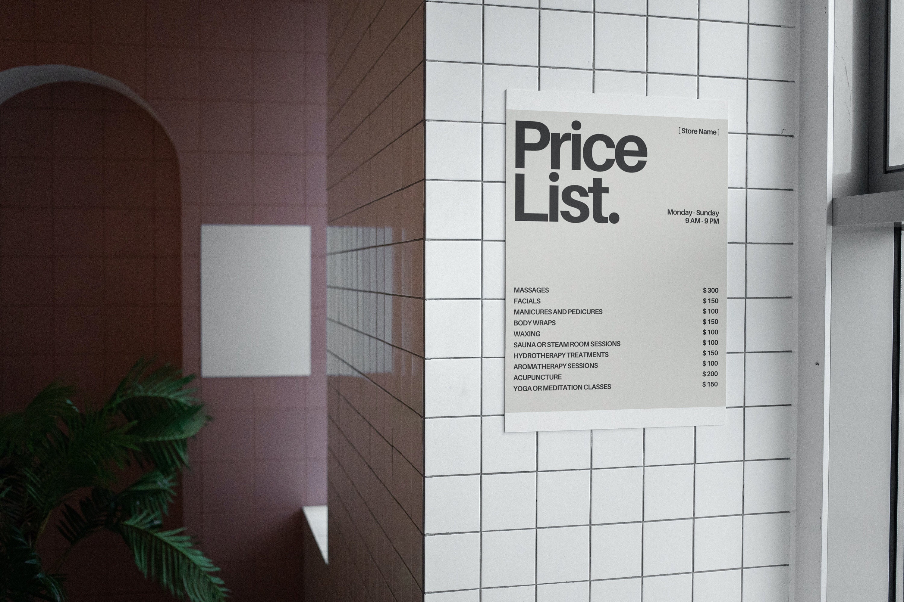 Minimal Aesthetic Price List Template | Editable Poster | Store Poster ...
