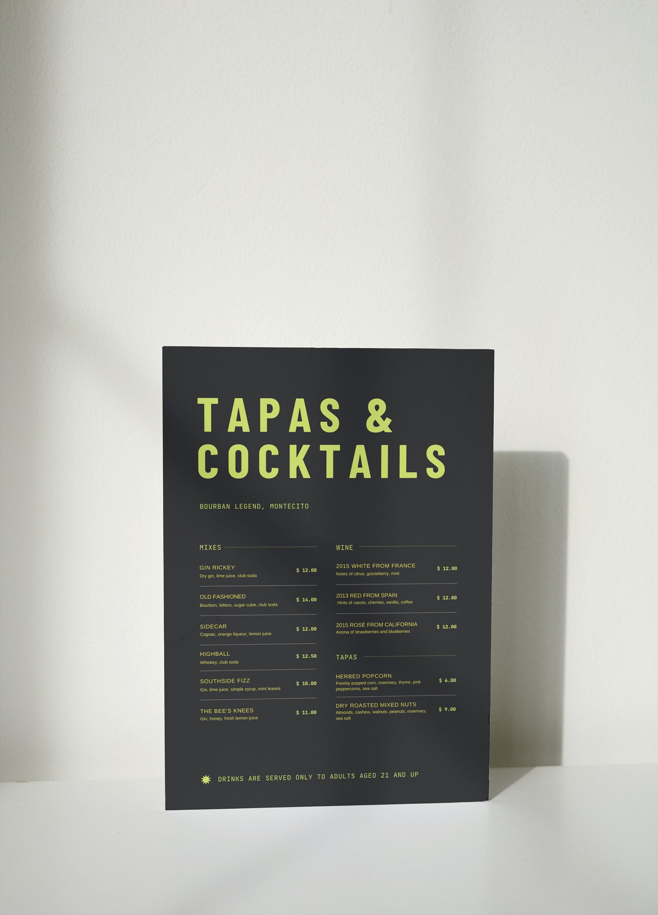 Bold Bar Menu Template | Editable Menu | Modern | Drinks List | Bar ...