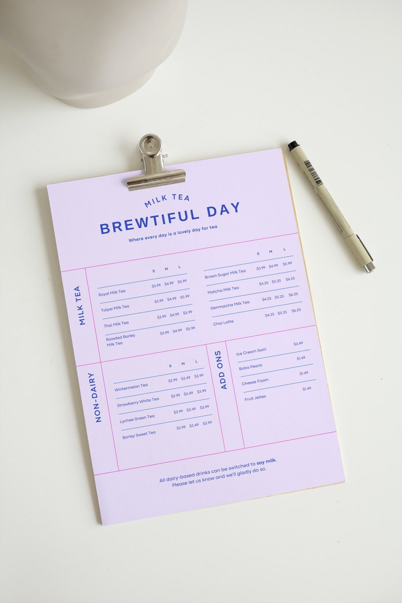 Aesthetic Cafe Menu Template | Editable Menu | Modern | Drinks List ...