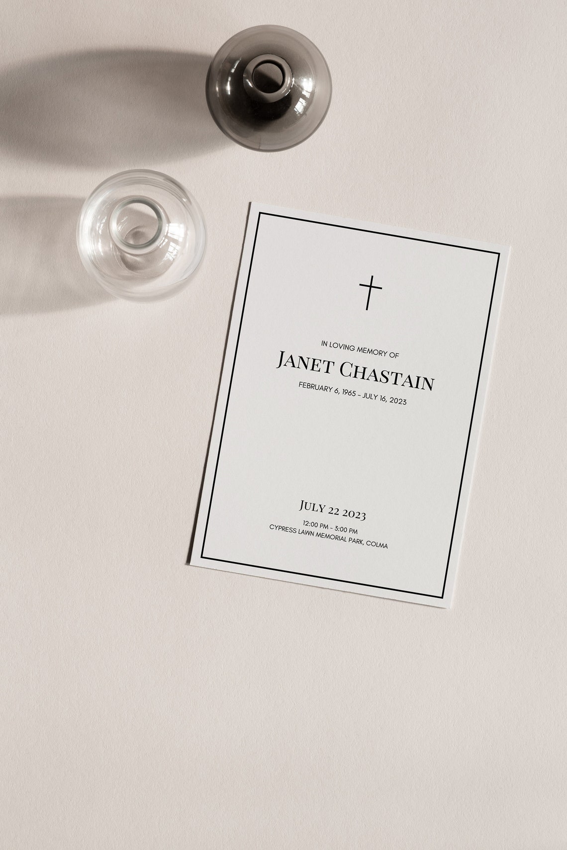 Minimalist Classic Funeral Program | Editable Template | Funeral ...