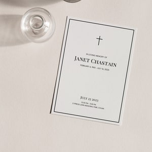 Minimalist Classic Funeral Program | Editable Template | Funeral ...