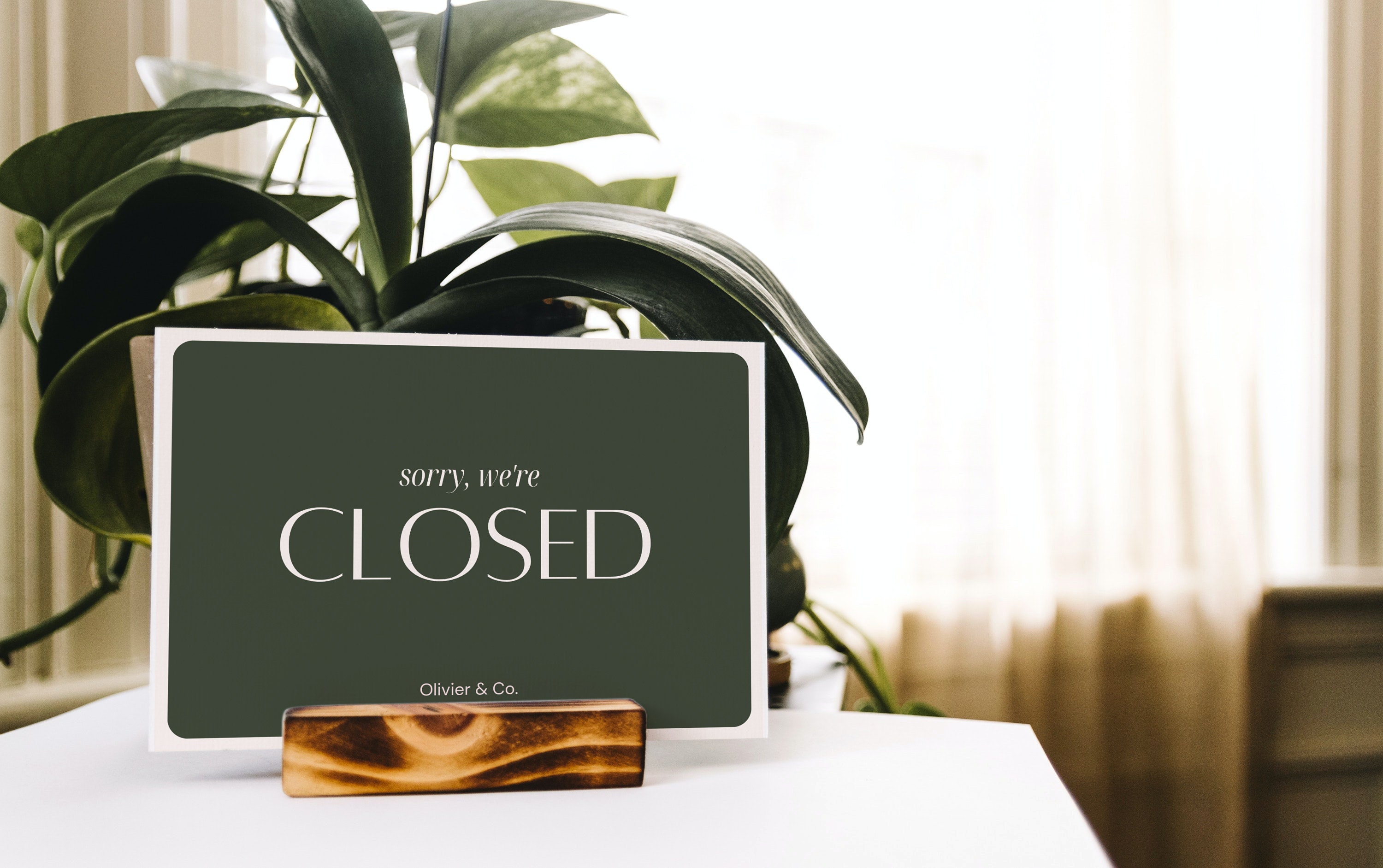 Minimal Store Hours & Open Sign Set | Editable Template | Editable ...