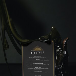 Art Deco Menu Template Editable Menu Drinks List Bar - Etsy