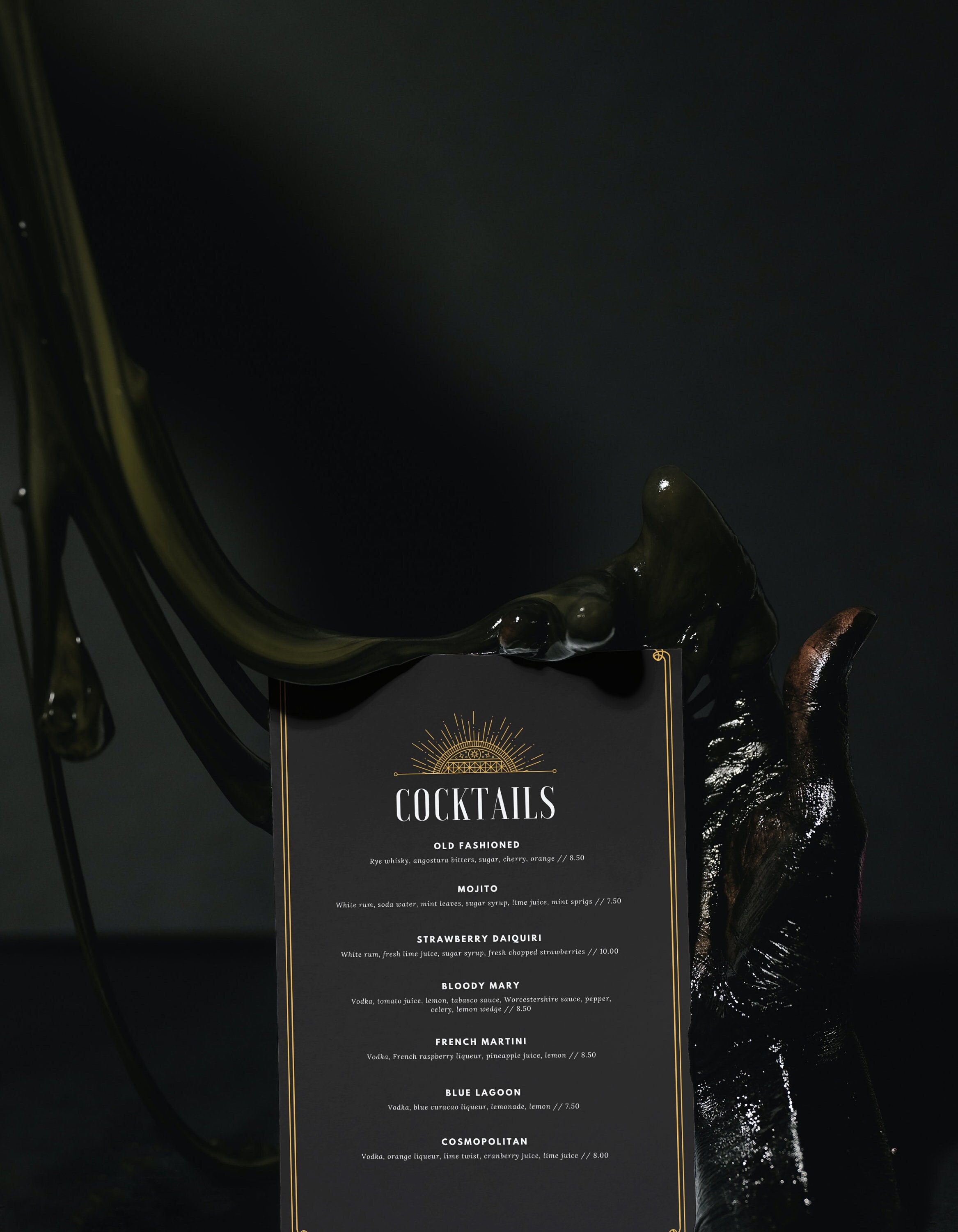 Art Deco Menu Template | Editable Menu | Drinks List | Bar Menu | Open ...