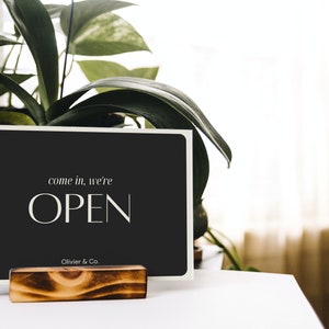 Minimal Store Hours & Open Sign Set | Editable Template | Editable ...
