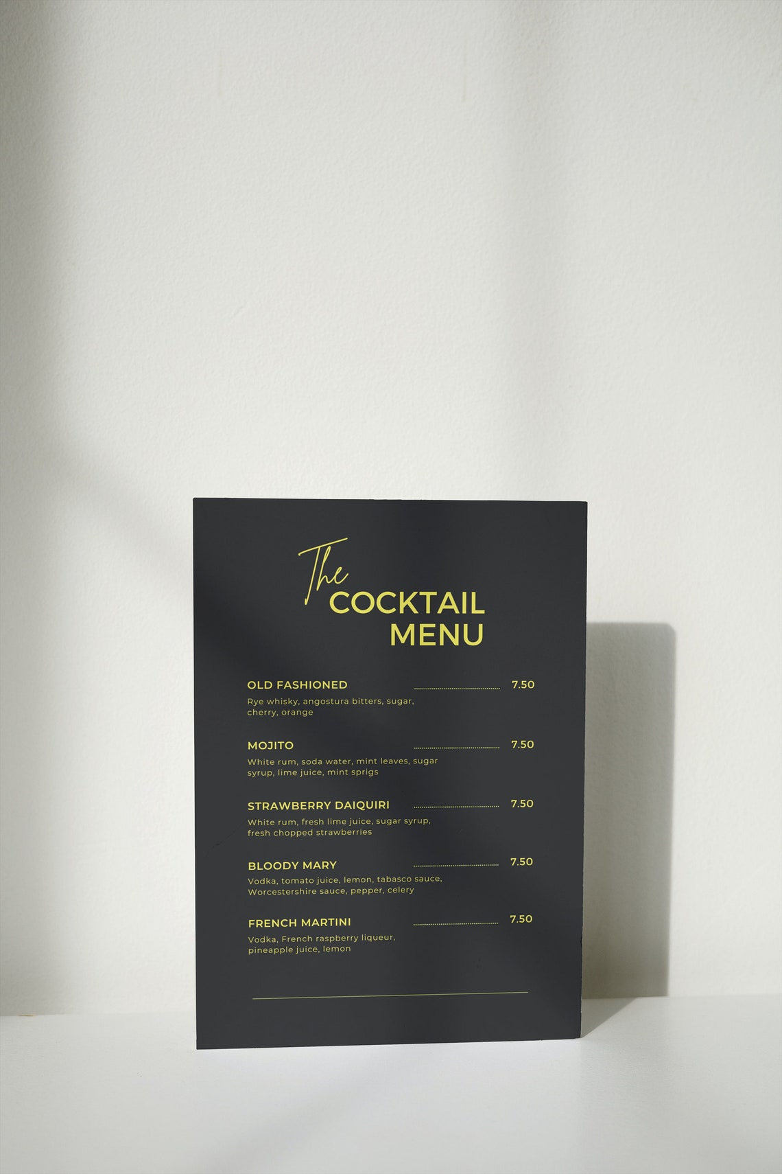 The Cocktail Menu Template Editable Menu Modern Drinks - Etsy Canada